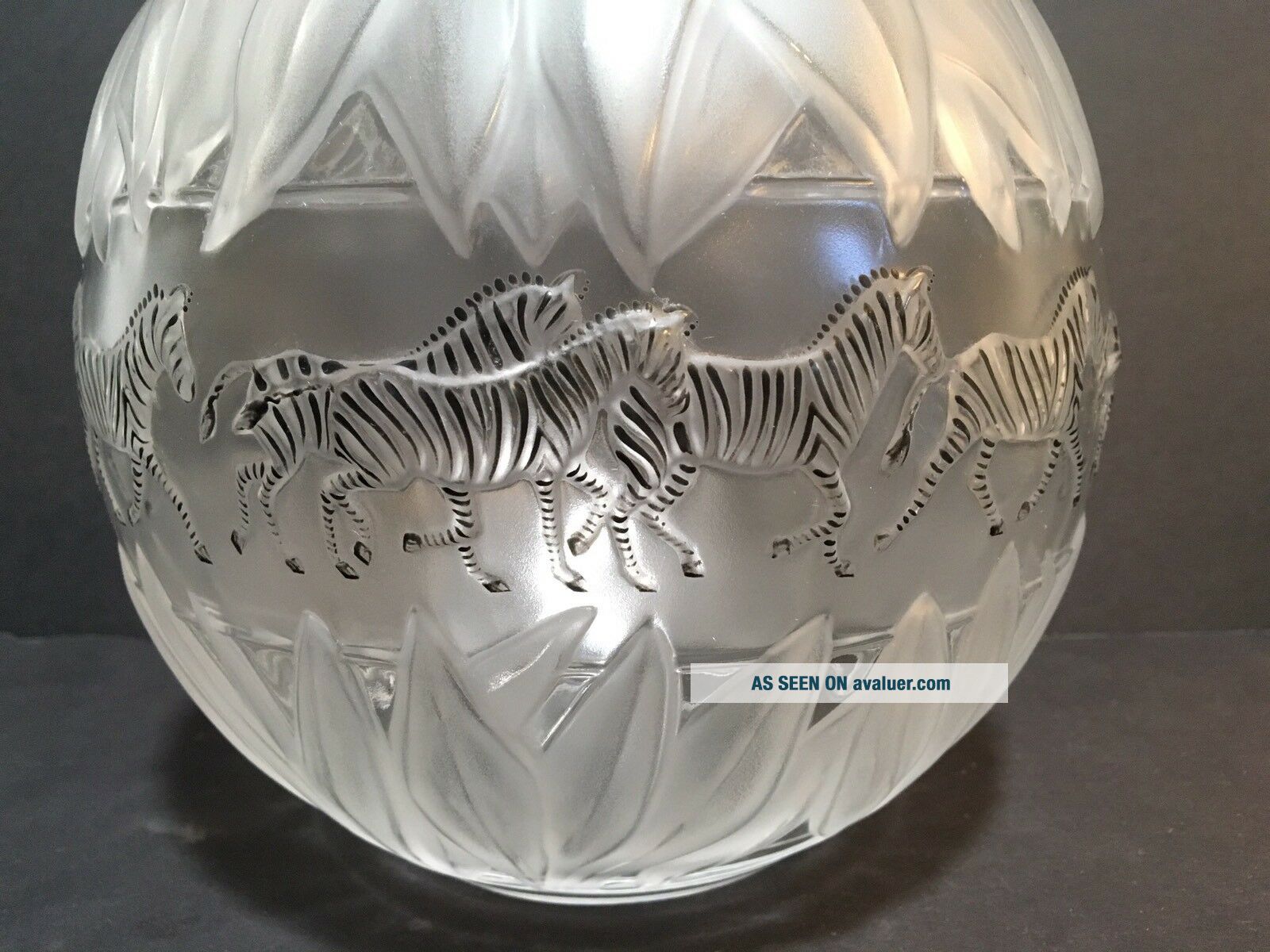 RARE Lalique Ltd. Edition " Tanzania " Zebra Vase Etched Marie - Claude ...