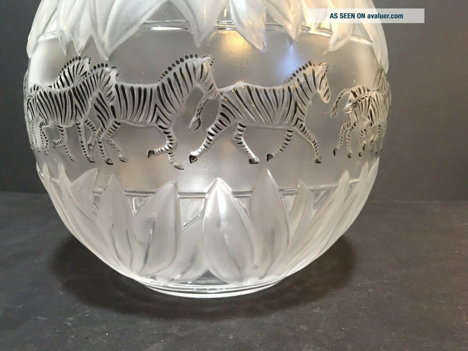 RARE Lalique Ltd. Edition " Tanzania " Zebra Vase Etched Marie - Claude ...