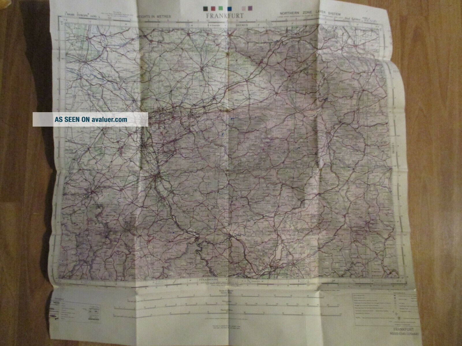 WW2 ERA U S ARMY AIR CORPS MAP OF FRANKFURT. FROM WW2 AVIATOR. PATCH ...