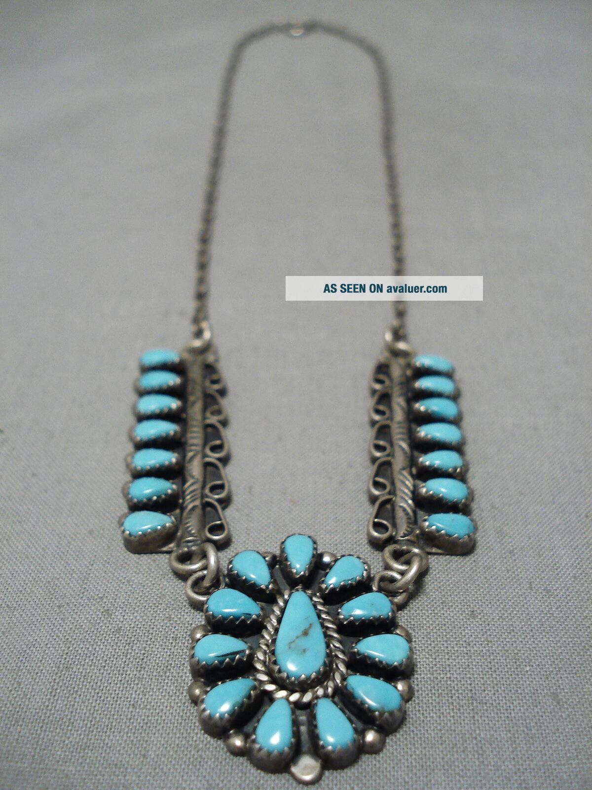 EXQUISITE VINTAGE NAVAJO SKY BLUE TURQUOISE STERLING SILVER BOYD ...