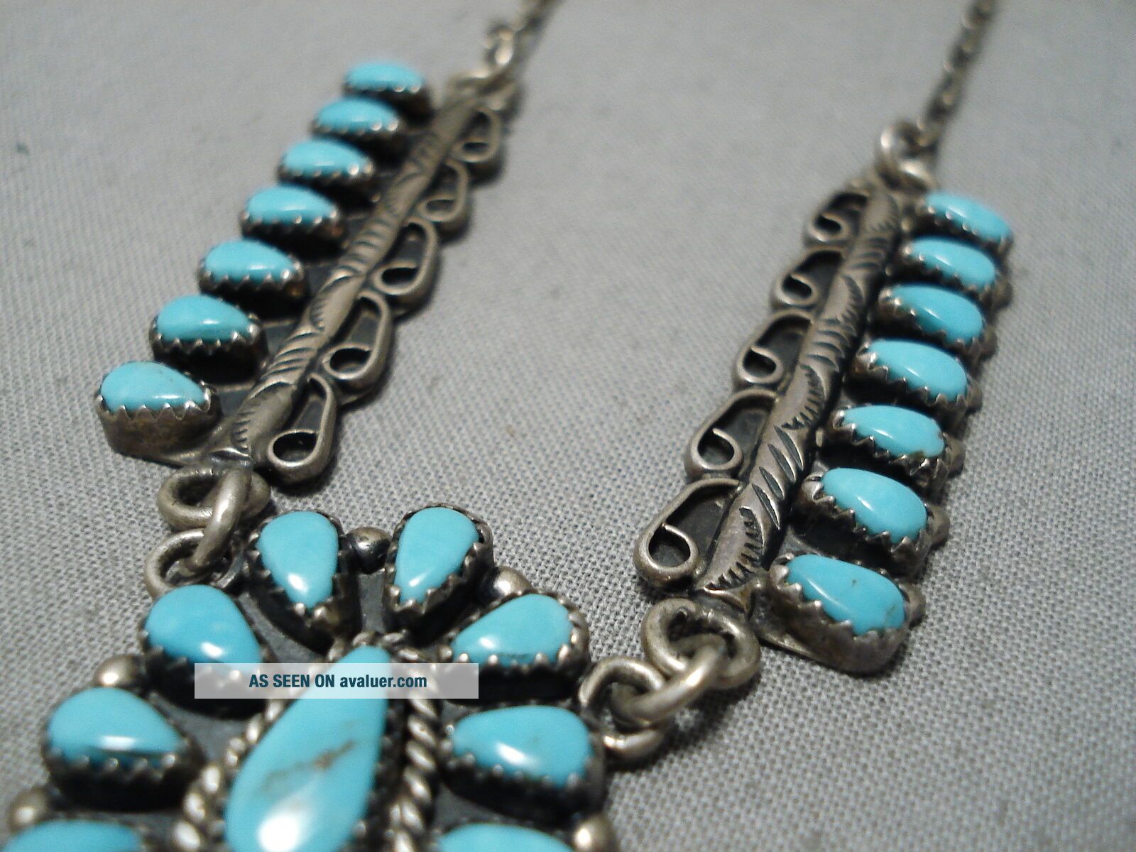 EXQUISITE VINTAGE NAVAJO SKY BLUE TURQUOISE STERLING SILVER BOYD ...