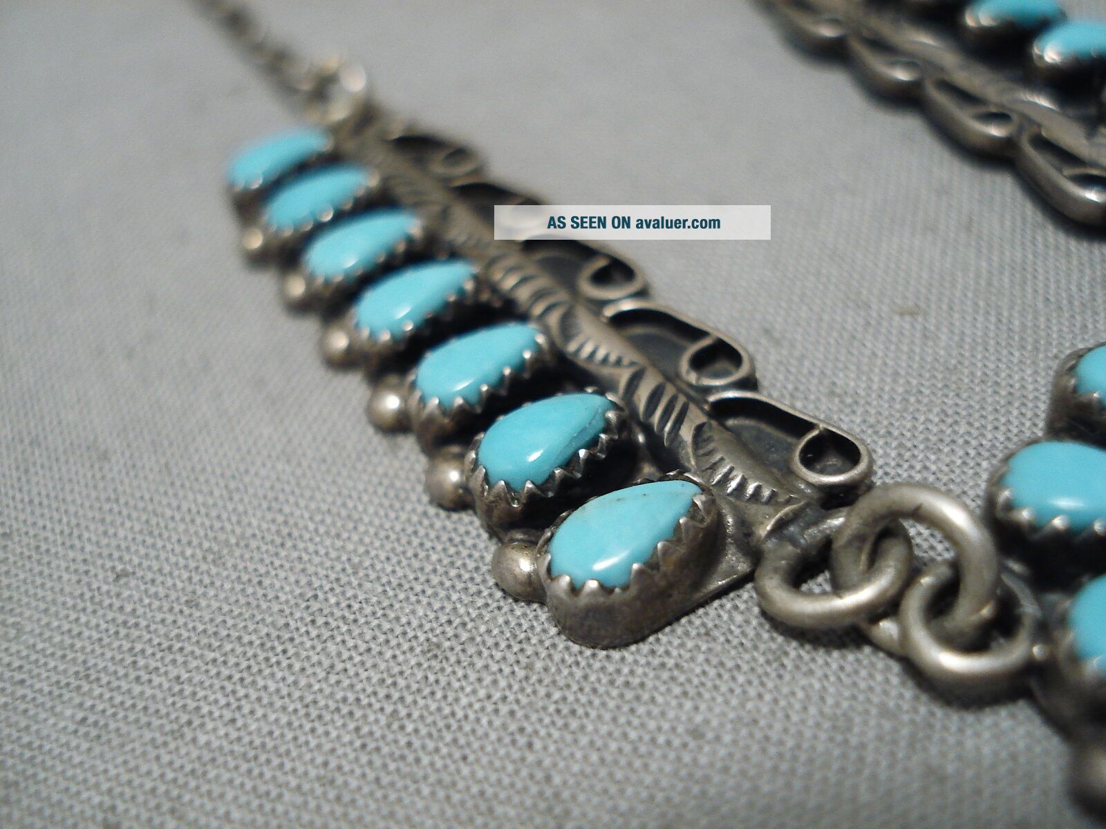 EXQUISITE VINTAGE NAVAJO SKY BLUE TURQUOISE STERLING SILVER BOYD ...