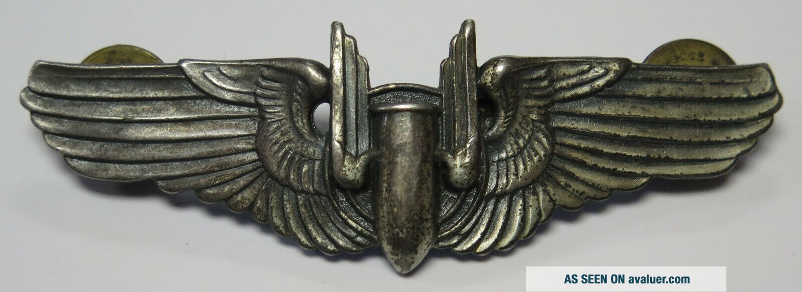 Vintage USAAF WWII WW2 Sterling Silver Aerial Gunner 3 " Wings Badge ...