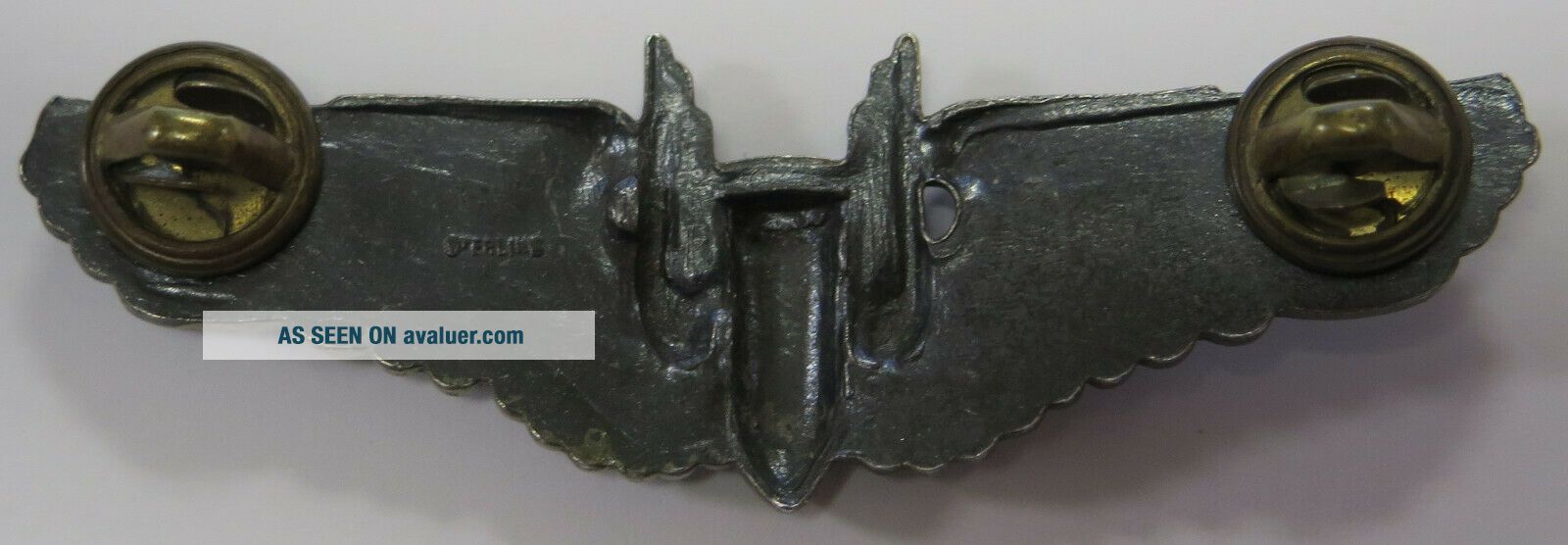 Vintage USAAF WWII WW2 Sterling Silver Aerial Gunner 3 " Wings Badge ...