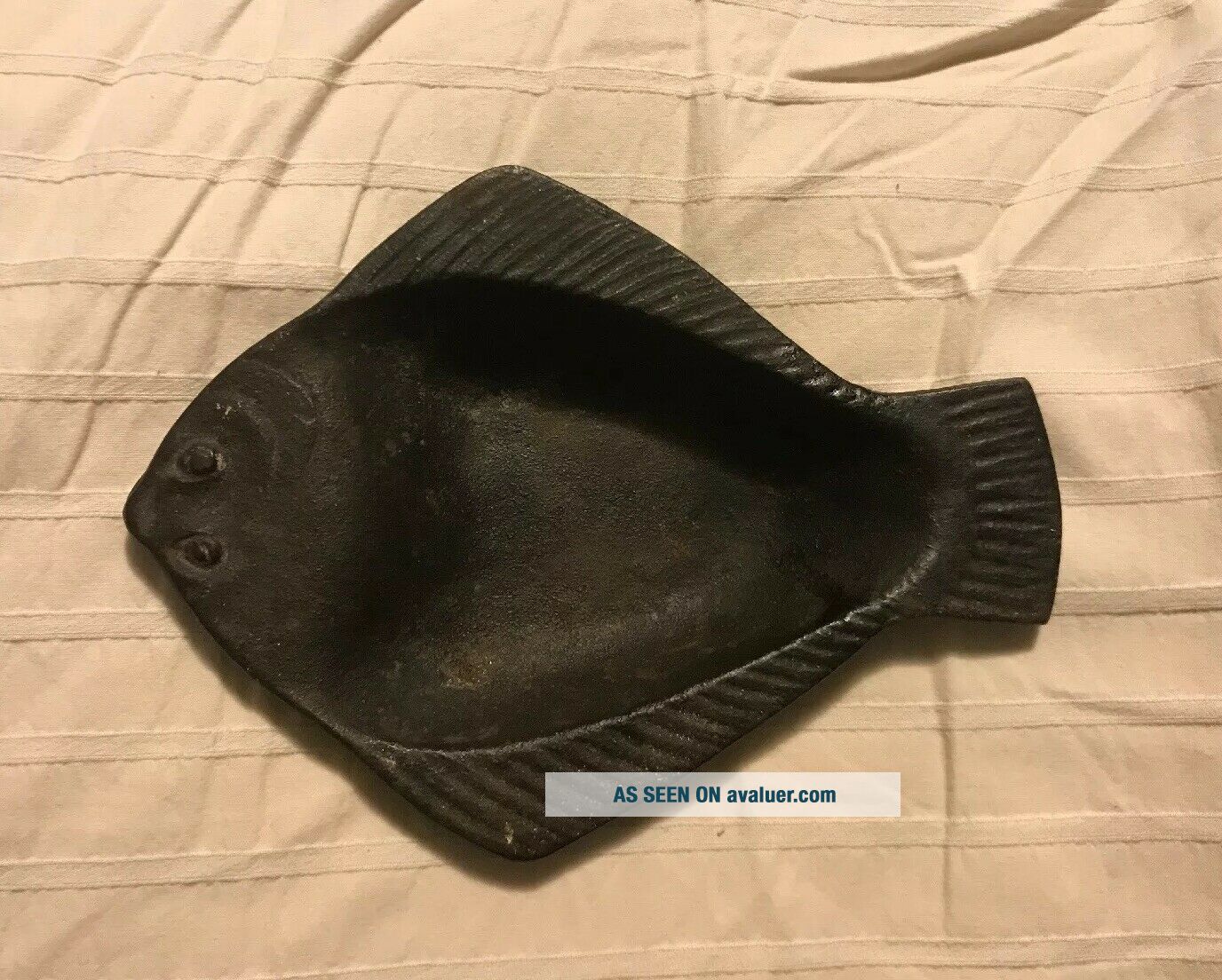 Vintage Japanese Nanbu Cast Iron Flounder Fish Plate Dish Marked JAPAN ...