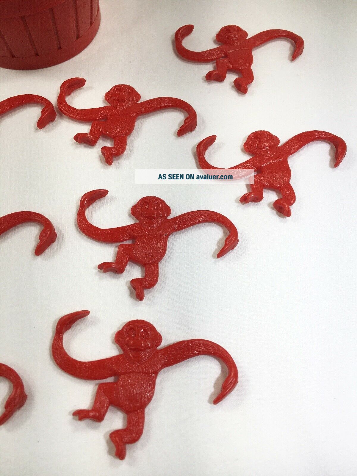 1965 LAKESIDE Vintage BARREL OF MONKEYS Game 8312 Toy Red Plastic 1960s ...