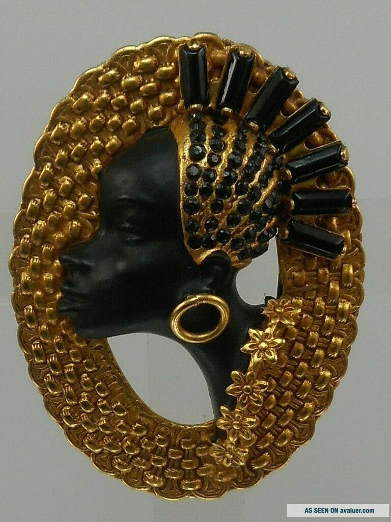 ASKEW LONDON BLACKAMOOR /YOUNG GIRL OVAL BROOCH | #586595