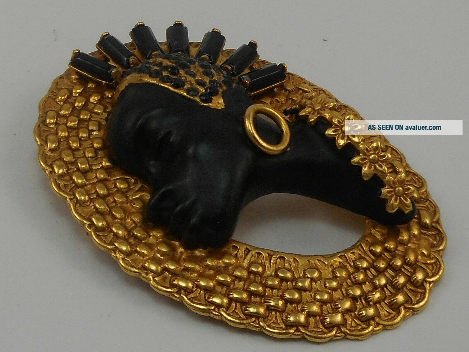 ASKEW LONDON BLACKAMOOR /YOUNG GIRL OVAL BROOCH | #586595