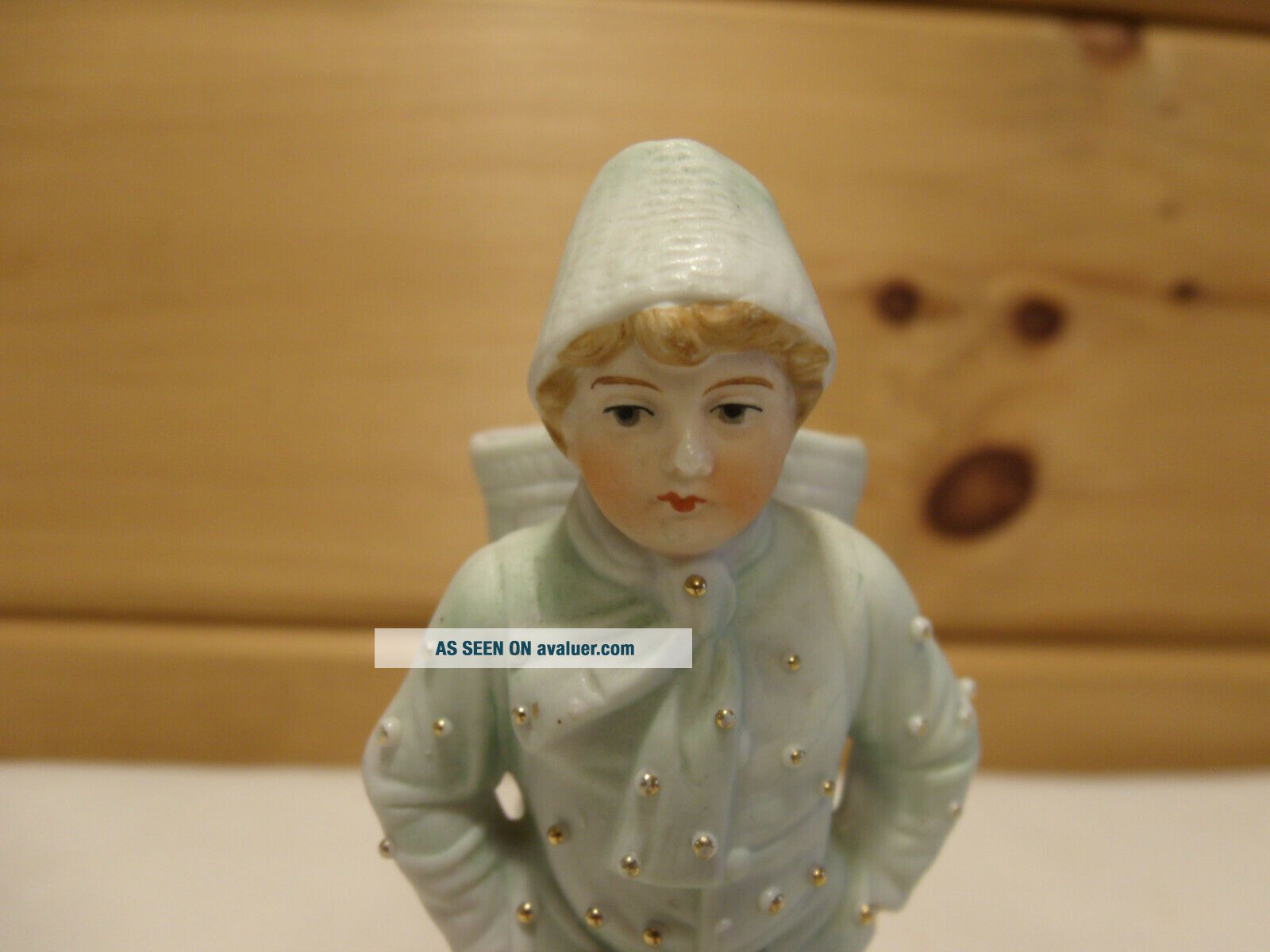 Antique Bisque Porcelain Match Holder Figurine W/ Striker German Boy W ...