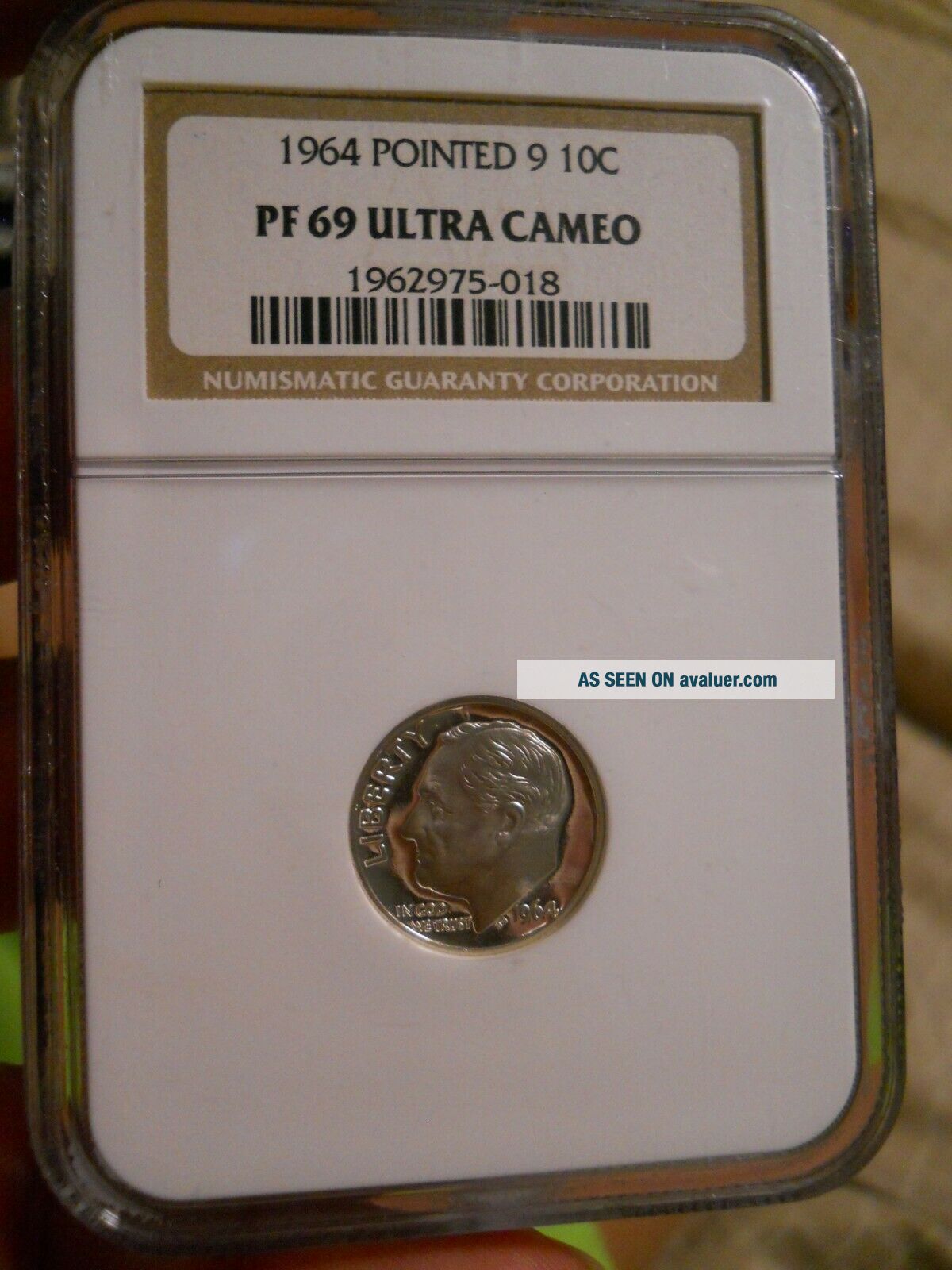 1964 Roosevelt Dime Pointed 9 NGC PF69 Ultra Cameo Blast White PR69 ...