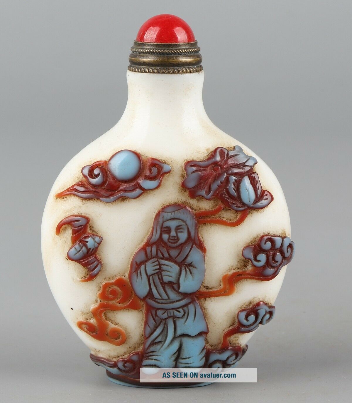 Chinese Exquisite Handmade People And Animals Pattern Glass Snuff ...