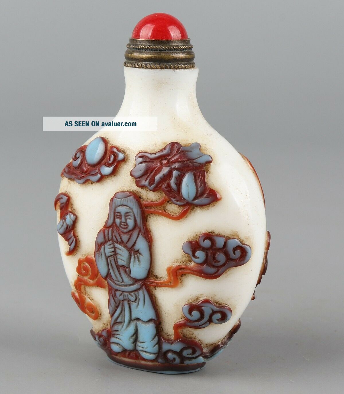 Chinese Exquisite Handmade People And Animals Pattern Glass Snuff ...