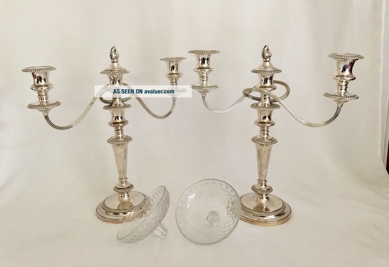 Gorgeous Pair Barker Ellis Silver On Copper 3 Light Candelabras Circa ...