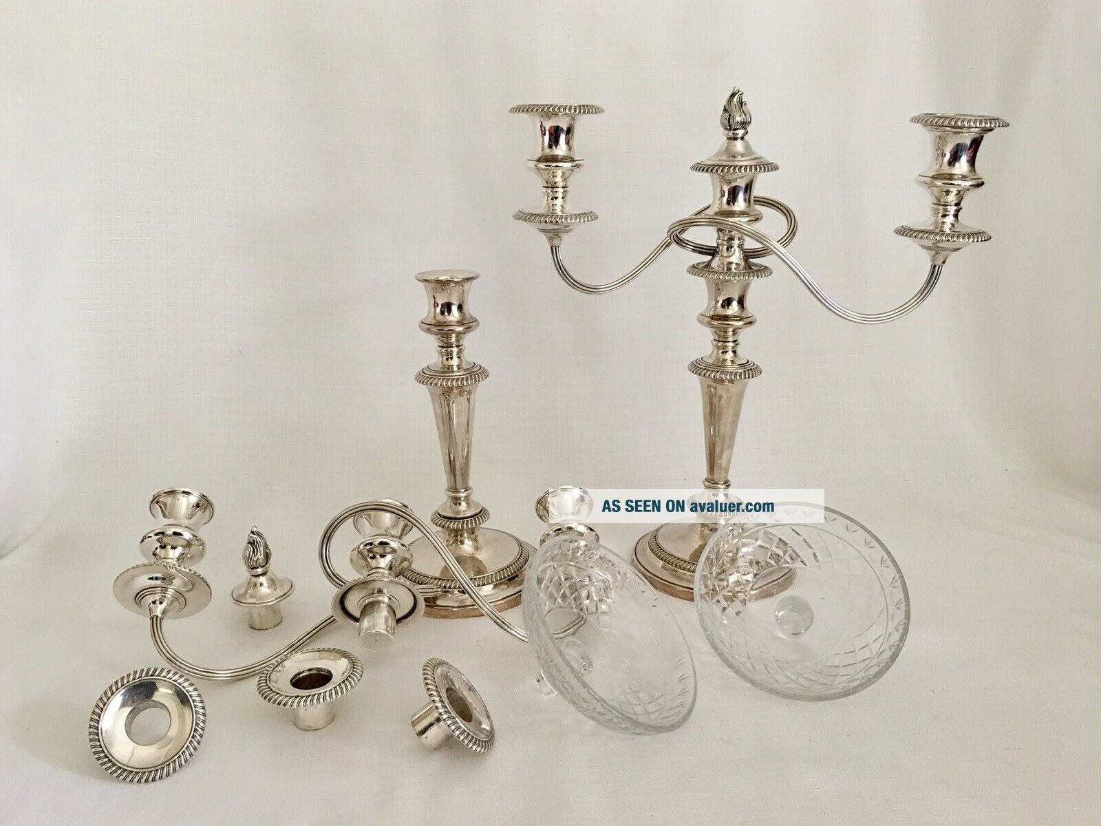 Gorgeous Pair Barker Ellis Silver On Copper 3 Light Candelabras Circa ...