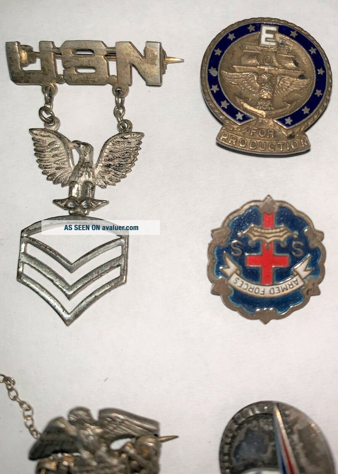 Six (6) WWII US Military Homefront Sweetheart Jewelry And Pins | #621510