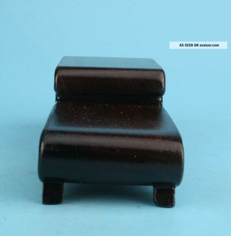 UNIQUE HAND - CARVED CHINESE WOOD SNUFF BOTTLE SHELF BASE STAND ...