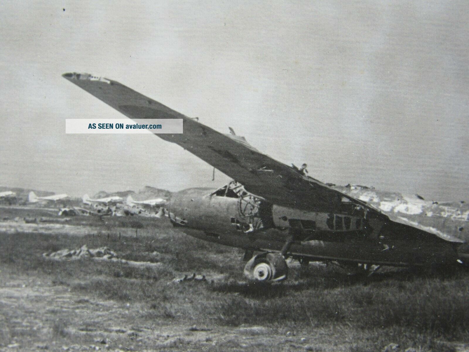 WWII Photo Of Downed Japanese Bomber Aircraft Naha Harbor Okinawa | #633390