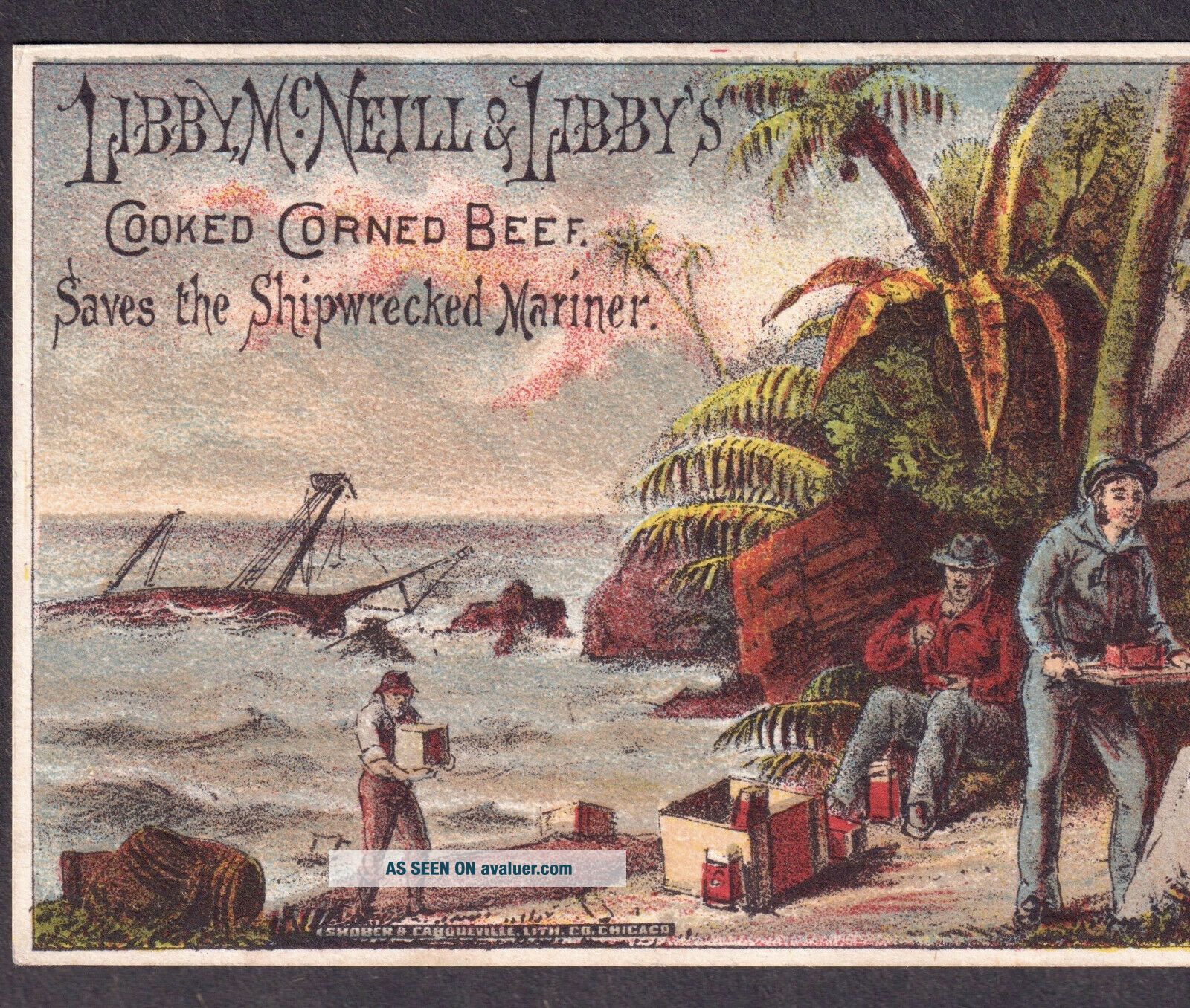Shipwrecked Mariner 1800 ' S Libby McNeill Meat Beef Tin Ship Old ...