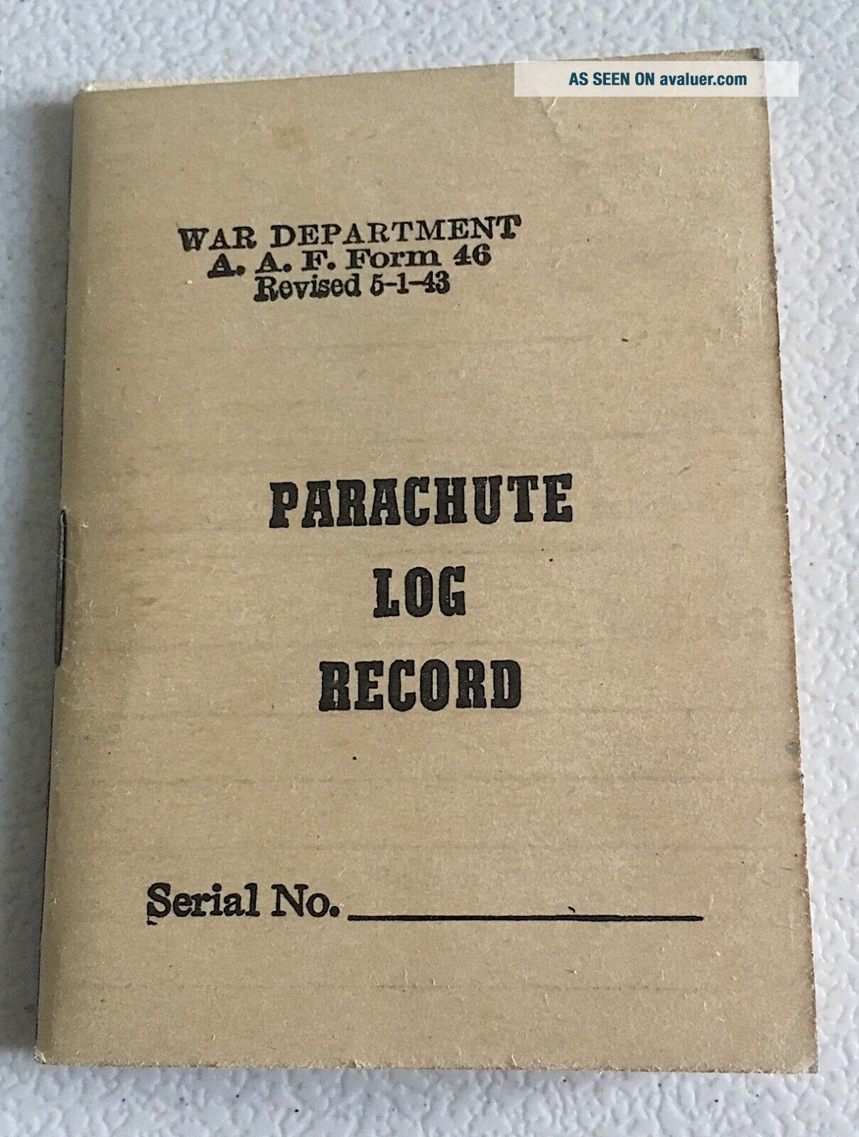 1943 WWII Parachute Log Record Book WW2 Army Air Force Paratrooper ...