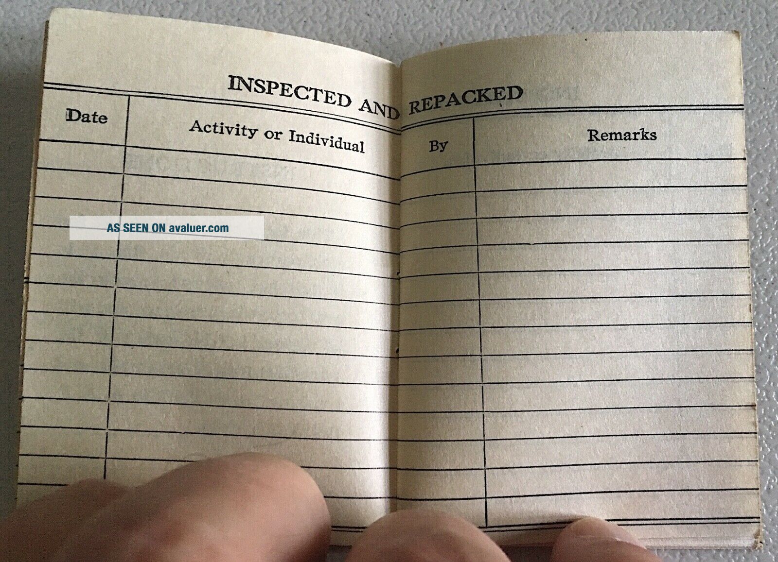 1943 WWII Parachute Log Record Book WW2 Army Air Force Paratrooper ...