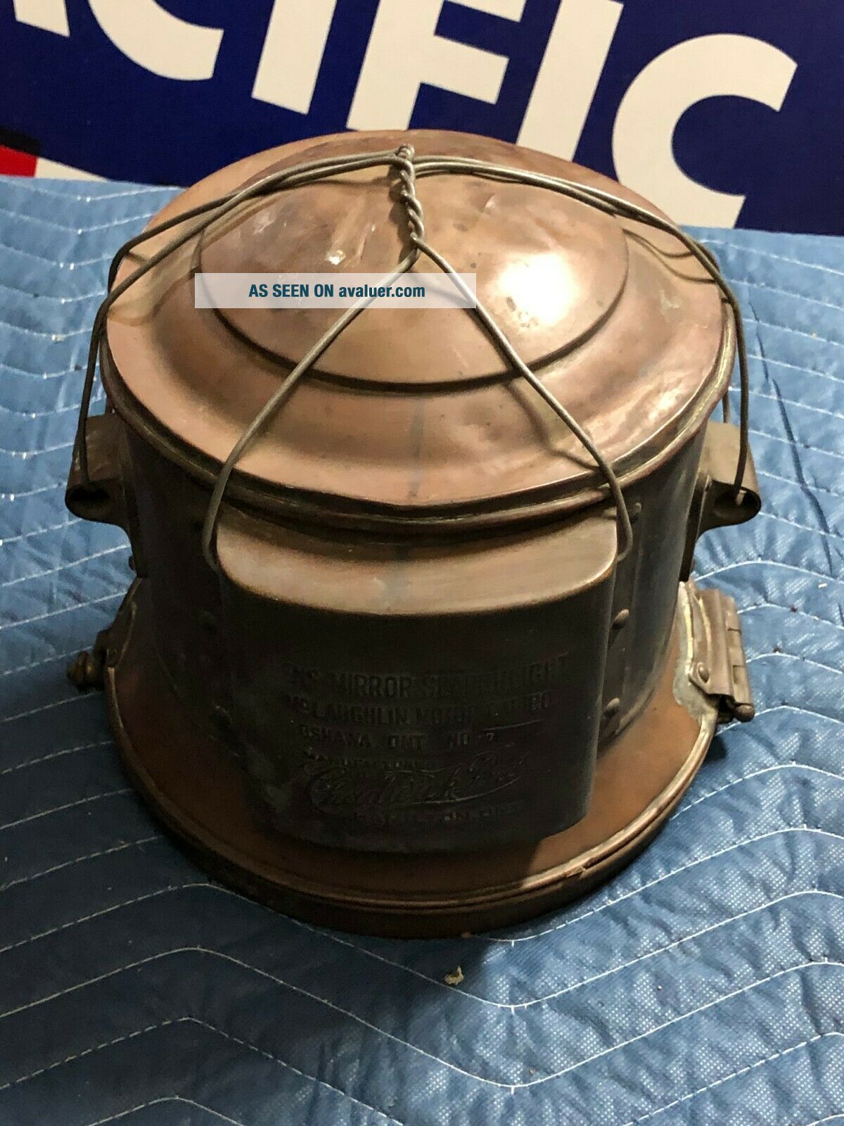RARE Antique EARLY Brass Era MCLAUGHLIN MOTOR CAR Carbide SEARCHLIGHT ...