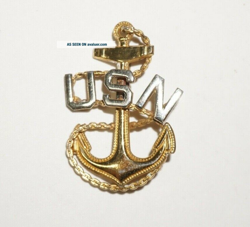 US Navy WWII Chief Petty Officer Cap Badge USN CPO M2858 | #652802