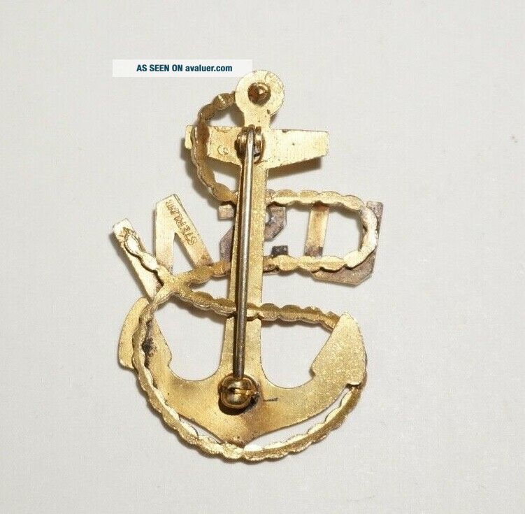 US Navy WWII Chief Petty Officer Cap Badge USN CPO M2858 | #652802