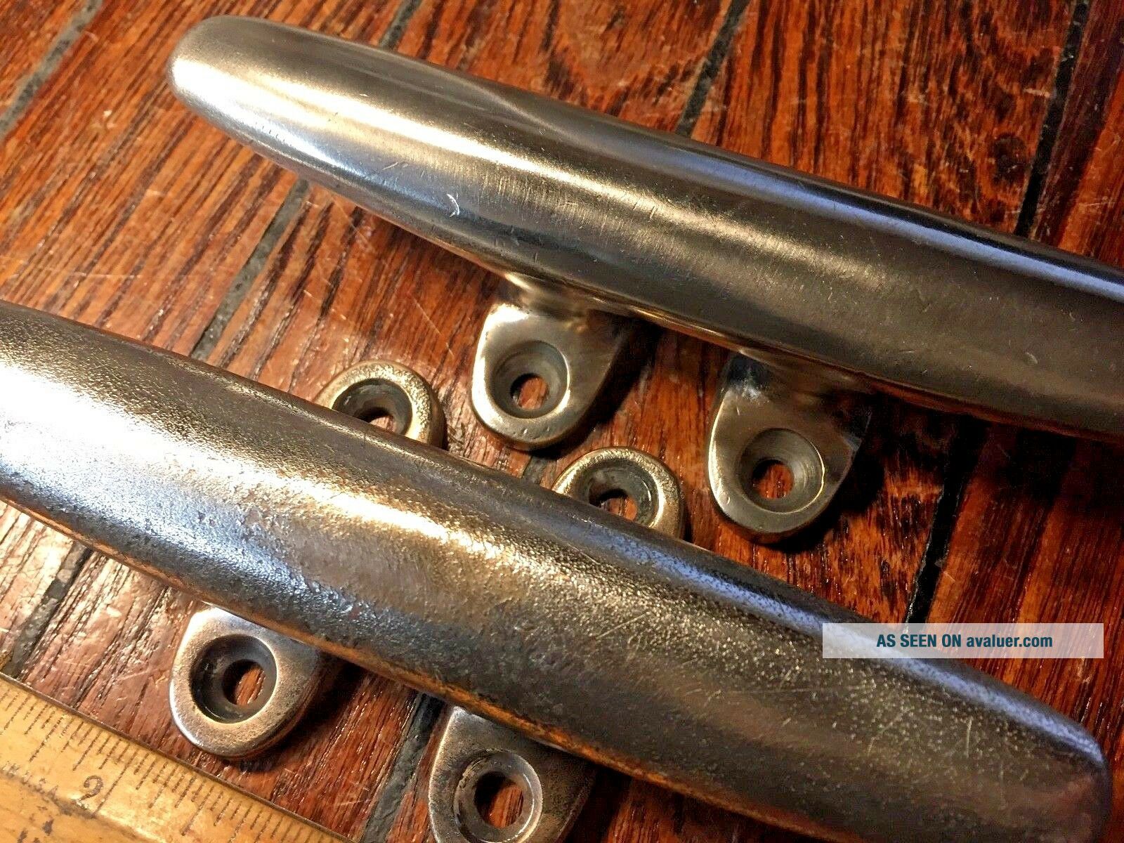 VINTAGE HEAVY DUTY CAST CHROMED BRONZE 7 " CLEATS | #660486