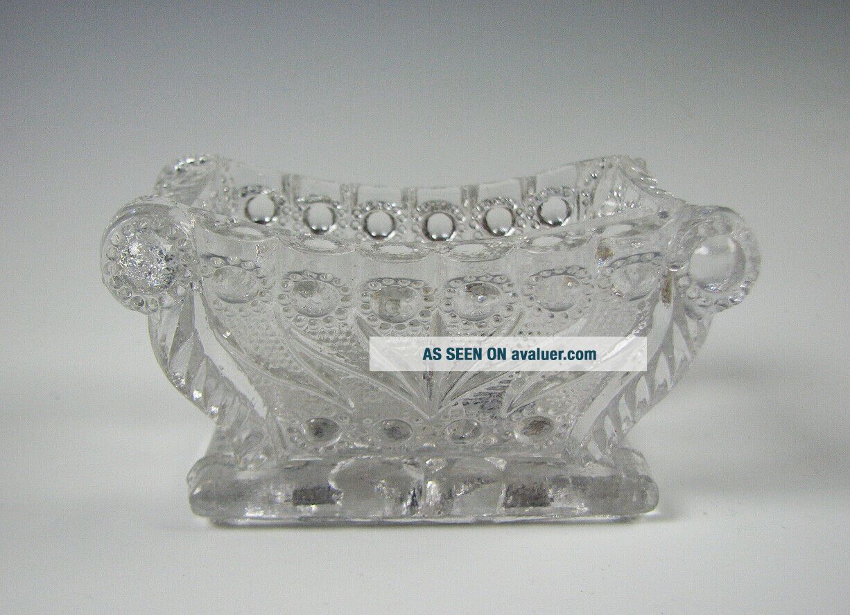 Antique Lacy Flint Glass Clear Pittsburgh Peacock Eye Salt VRare X ...