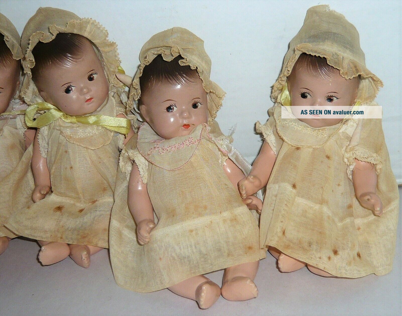 VINTAGE MADAME ALEXANDER DIONNE QUINTUPLET COMPOSITION DOLLS | #678354