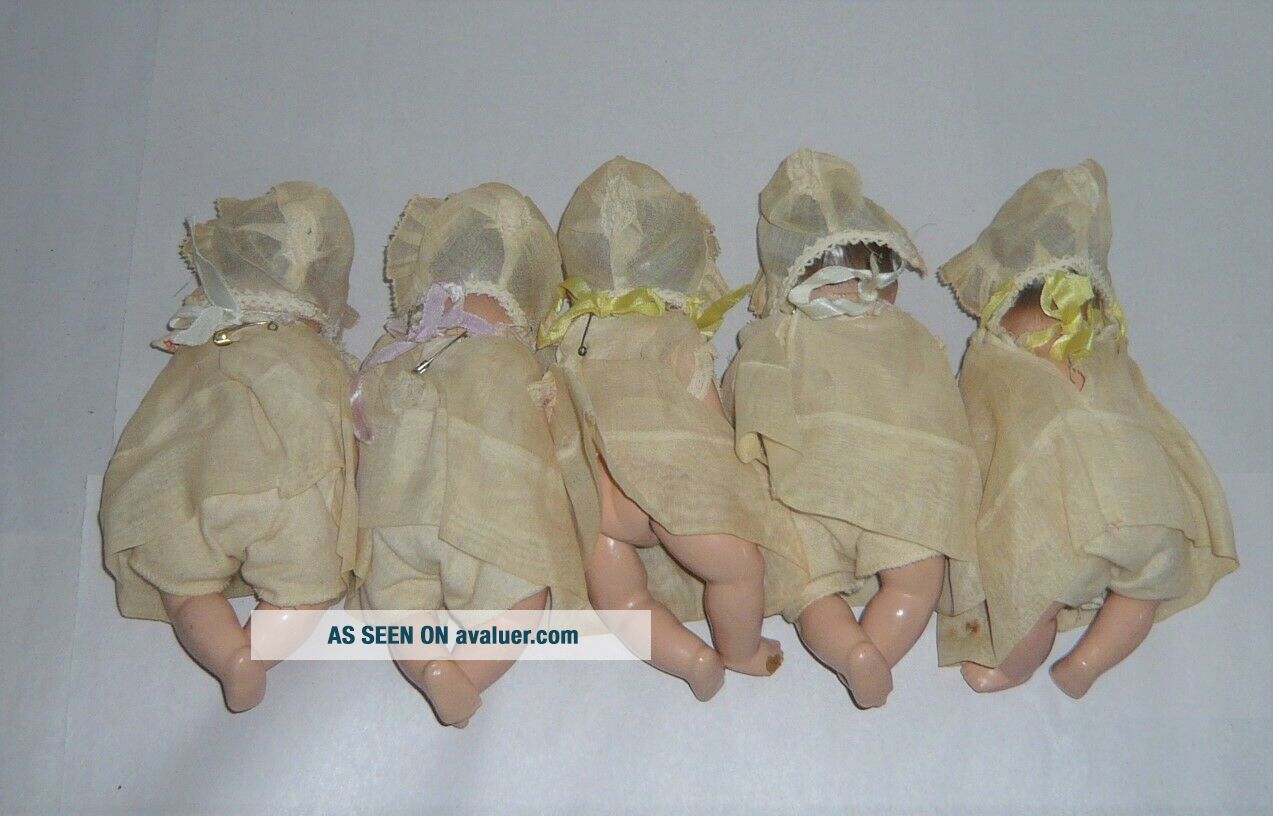 VINTAGE MADAME ALEXANDER DIONNE QUINTUPLET COMPOSITION DOLLS | #678354