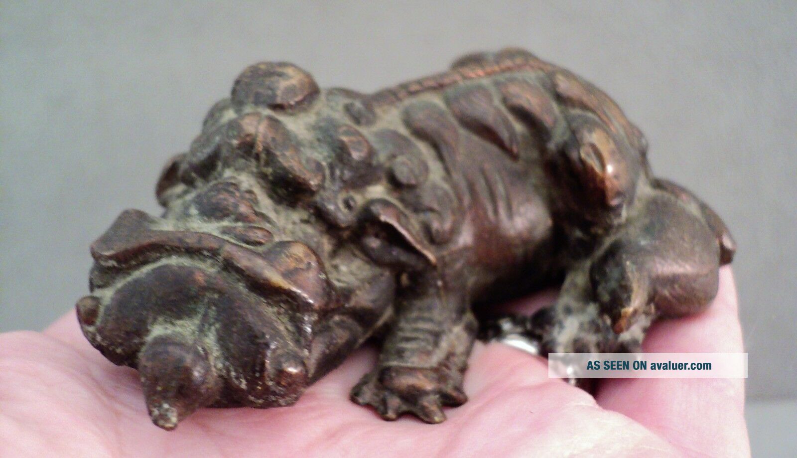 Vtg Antique Japanese Bronze Paperweight Foo Dog Shishi Signed Detailed ...