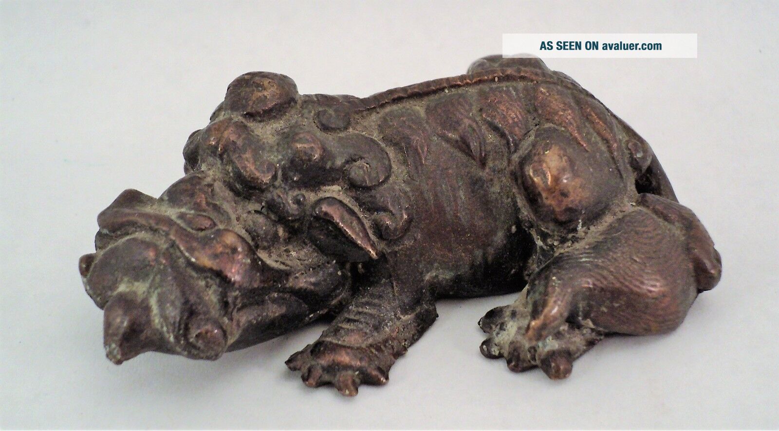 Vtg Antique Japanese Bronze Paperweight Foo Dog Shishi Signed Detailed ...