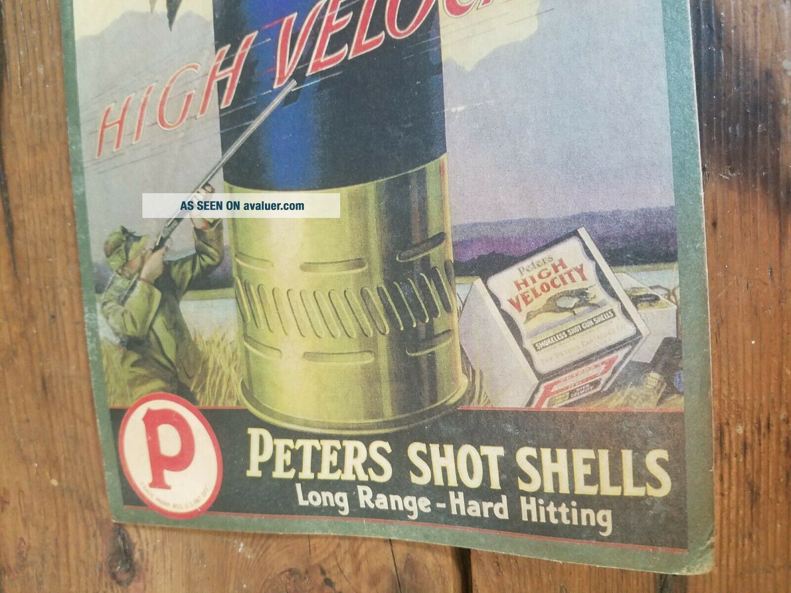 Vintage 1920s Peters Shot Shells Dealer Display Rare Sign Duck Hunt Gun ...