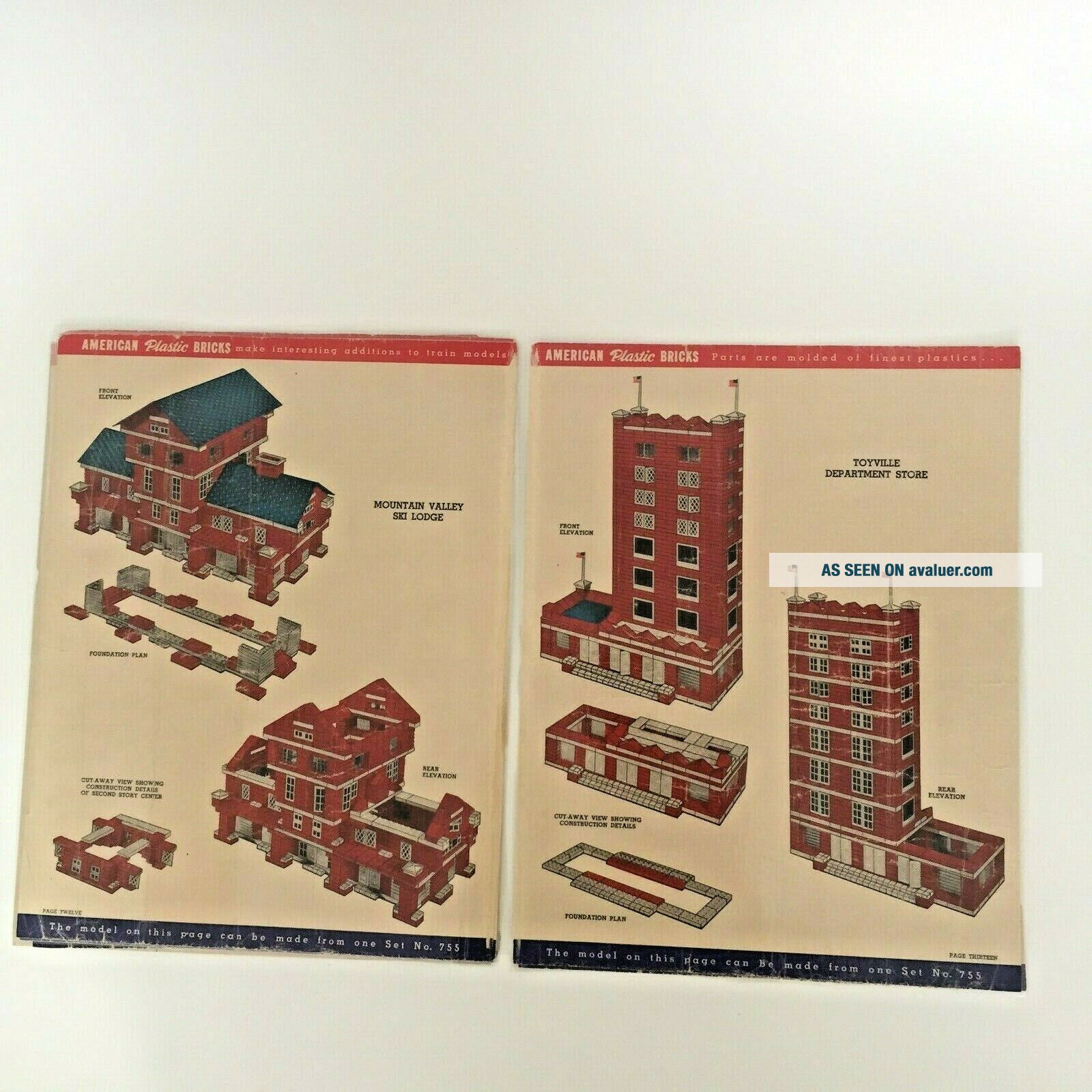 How To Build With American Plastic Bricks Picture Instruction Laminated ...