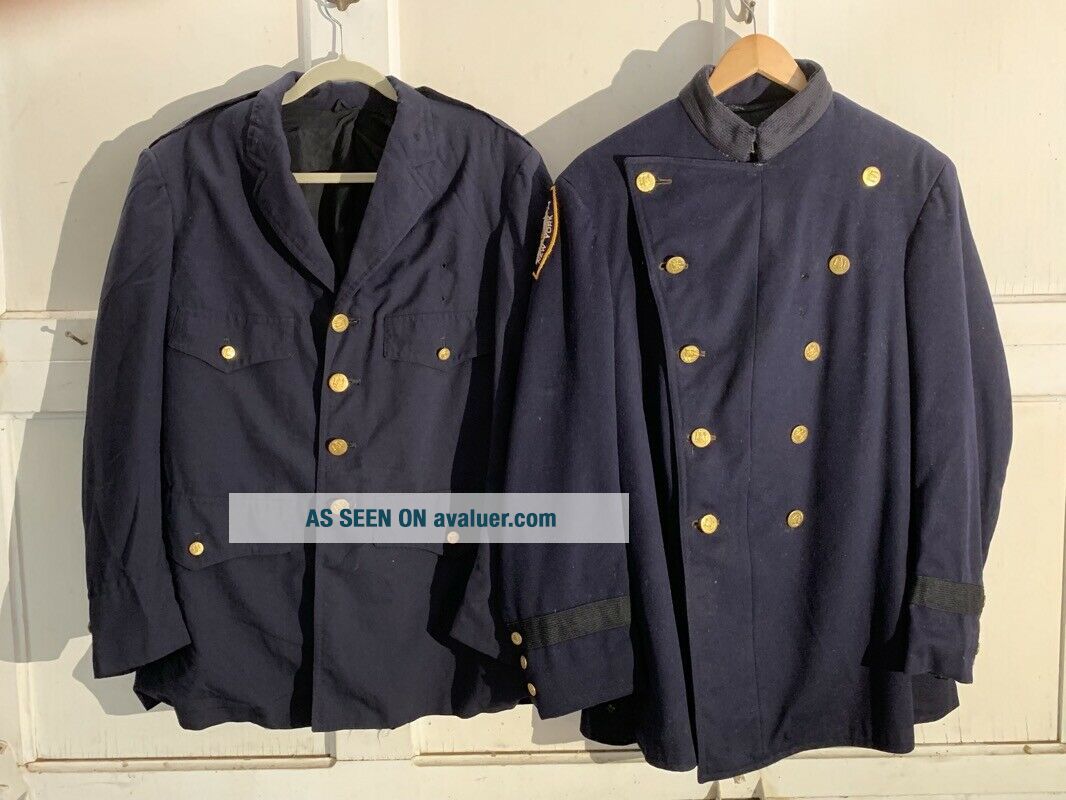 Vintage A. Lapolla Heavy Wool NYPD Reefer Coat Jacket And Shirt, Choker ...