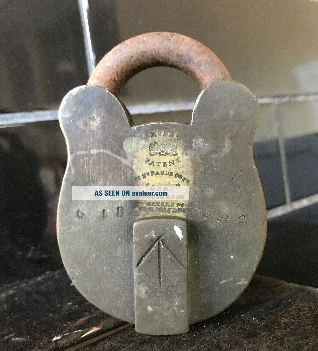 CHUBB Military Army Broad Arrow Antique Vintage Brass Large Padlock ...