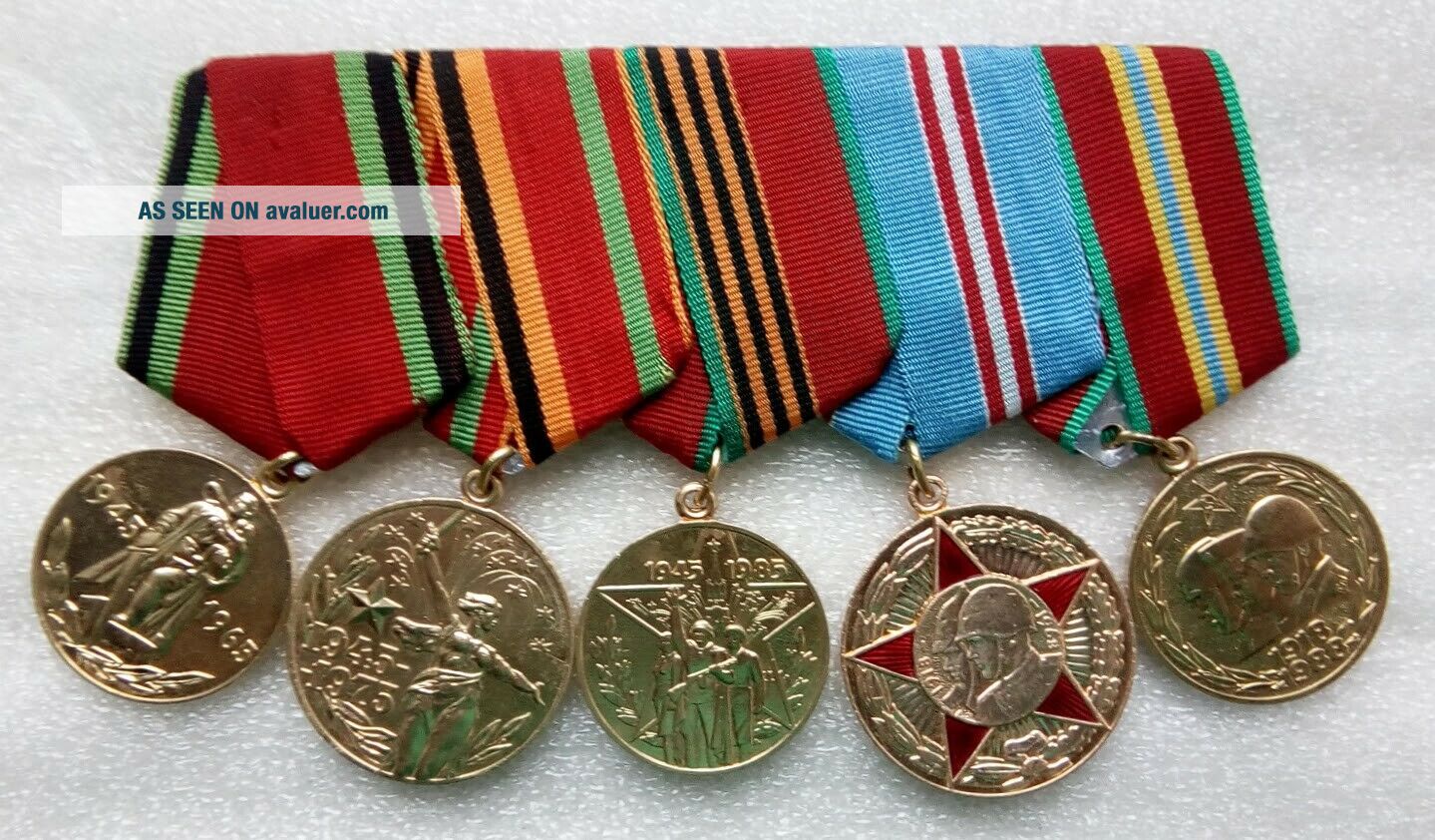 Veteran WW2 Set Of 5 USSR Soviet Russian Military Medal 1 | #723731