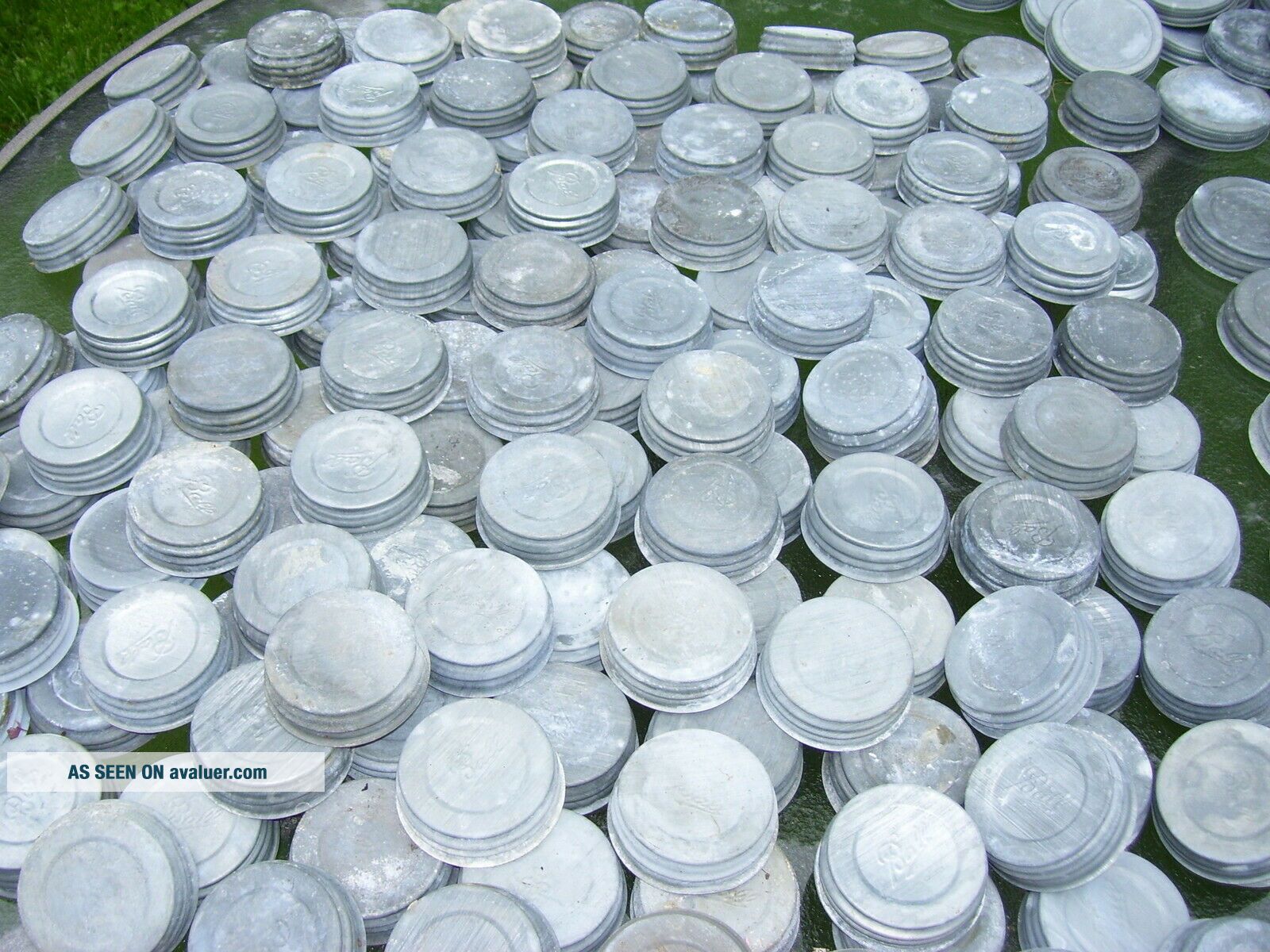 Vintage Zinc Milk Glass Ball Canning Jar Lids - 156 WOW | #739820