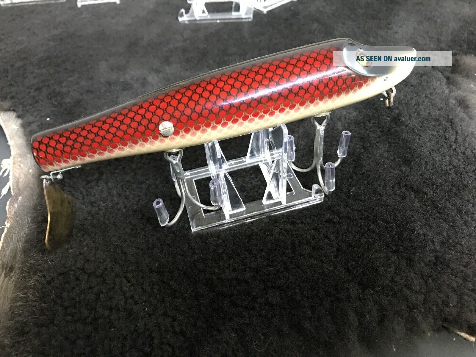 VINTAGE HEDDON HUSKY FLAPTAIL Red Scale MUSKY FISHING LURE GIANT BAIT V ...