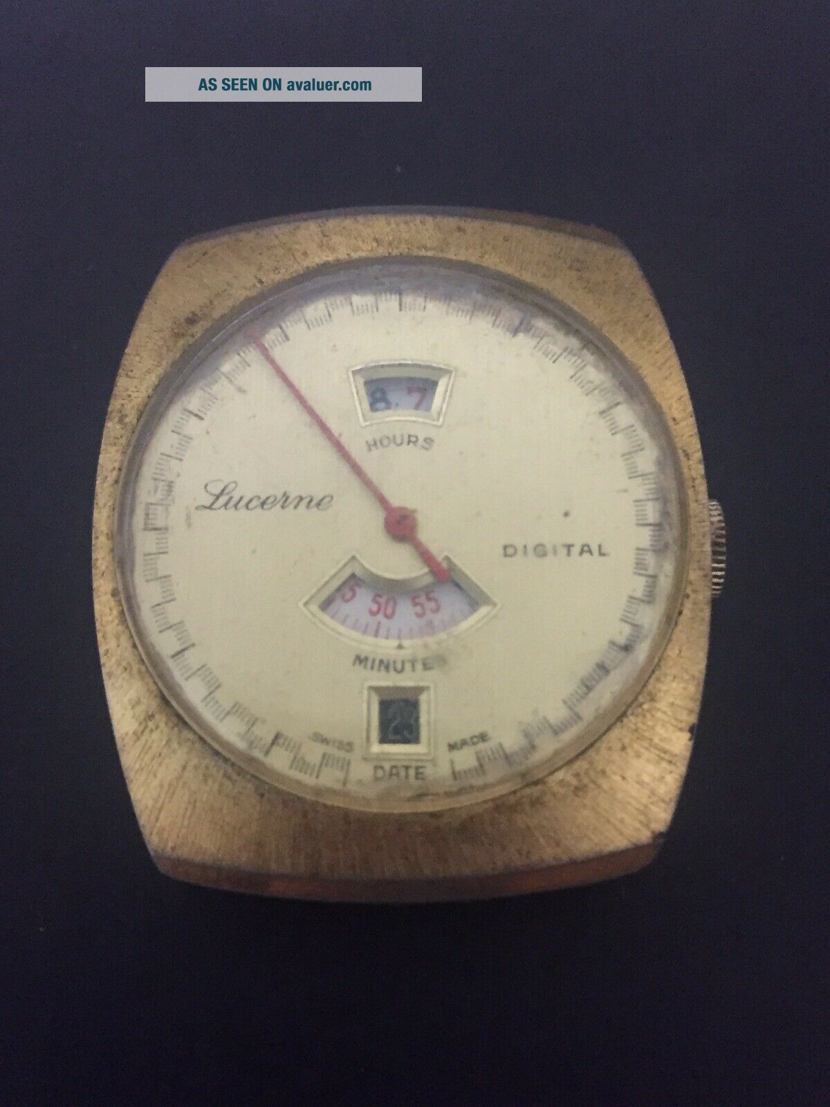 Rare Vintage Swiss Made LUCERNE Digital Jump Hour With Date Mens Watch ...