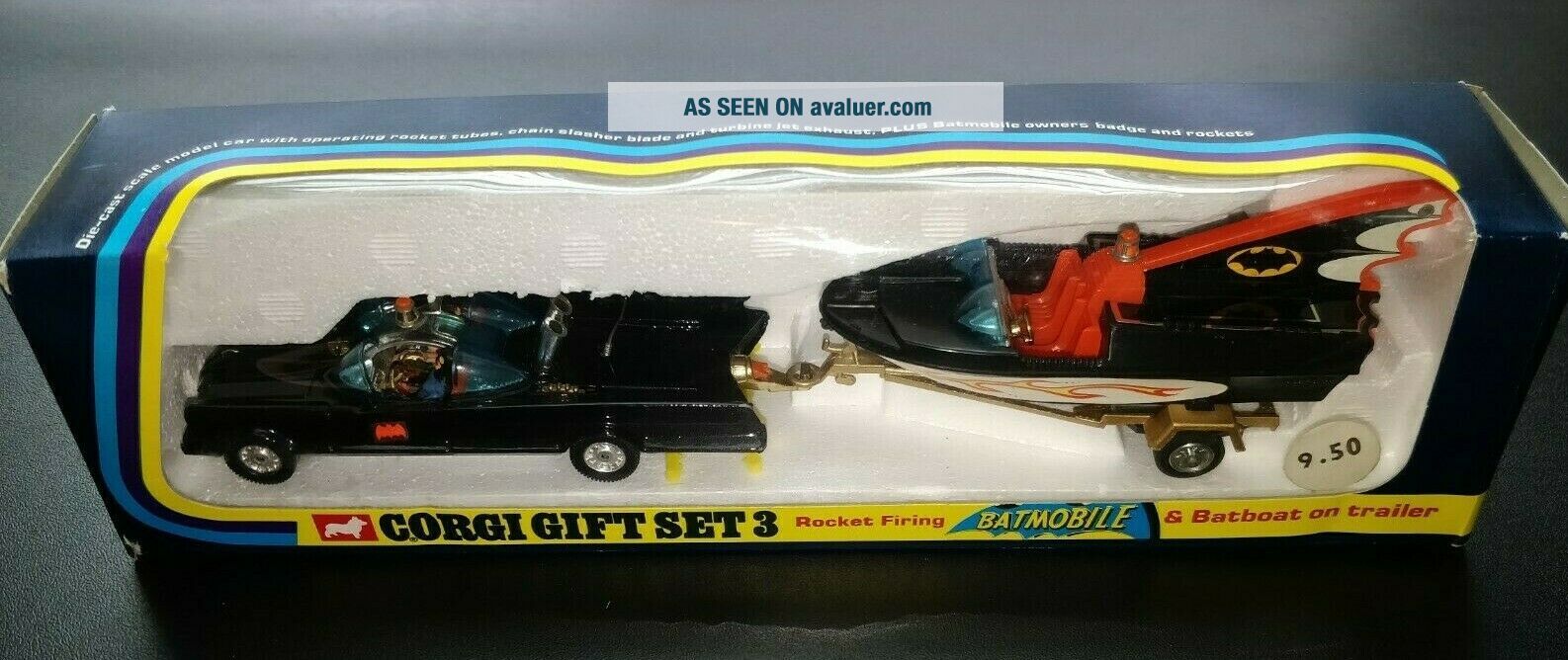Vintage 1973 Corgi Gift Set 3 Batman Batmobile With Batboat | #758296