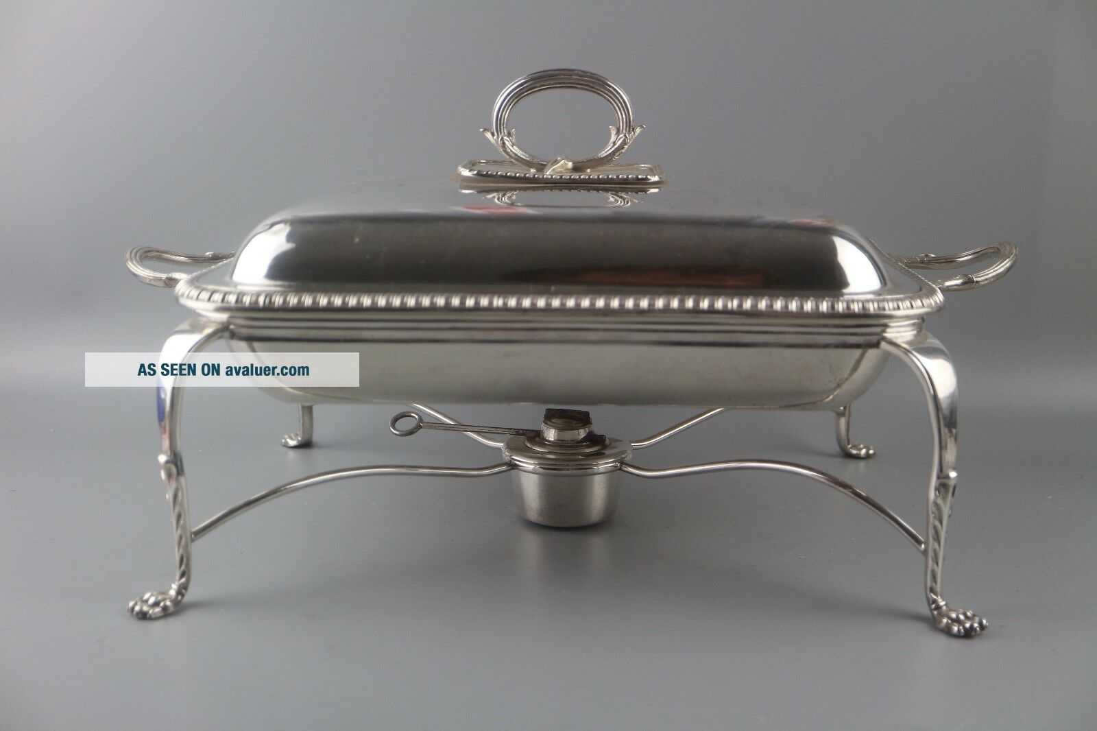 SILVER PLATED ENTREE/CHAFING DISH ON STAND WITH BURNER | #760774