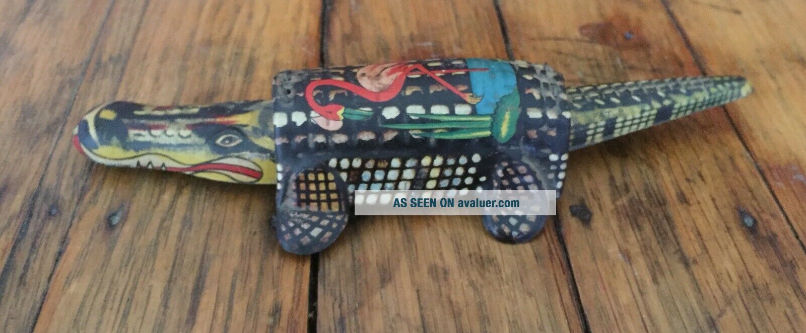 VINTAGE JAPANESE TIN LITHO ALLIGATOR TOY MOVING HEAD TAIL PENNY TOY ...