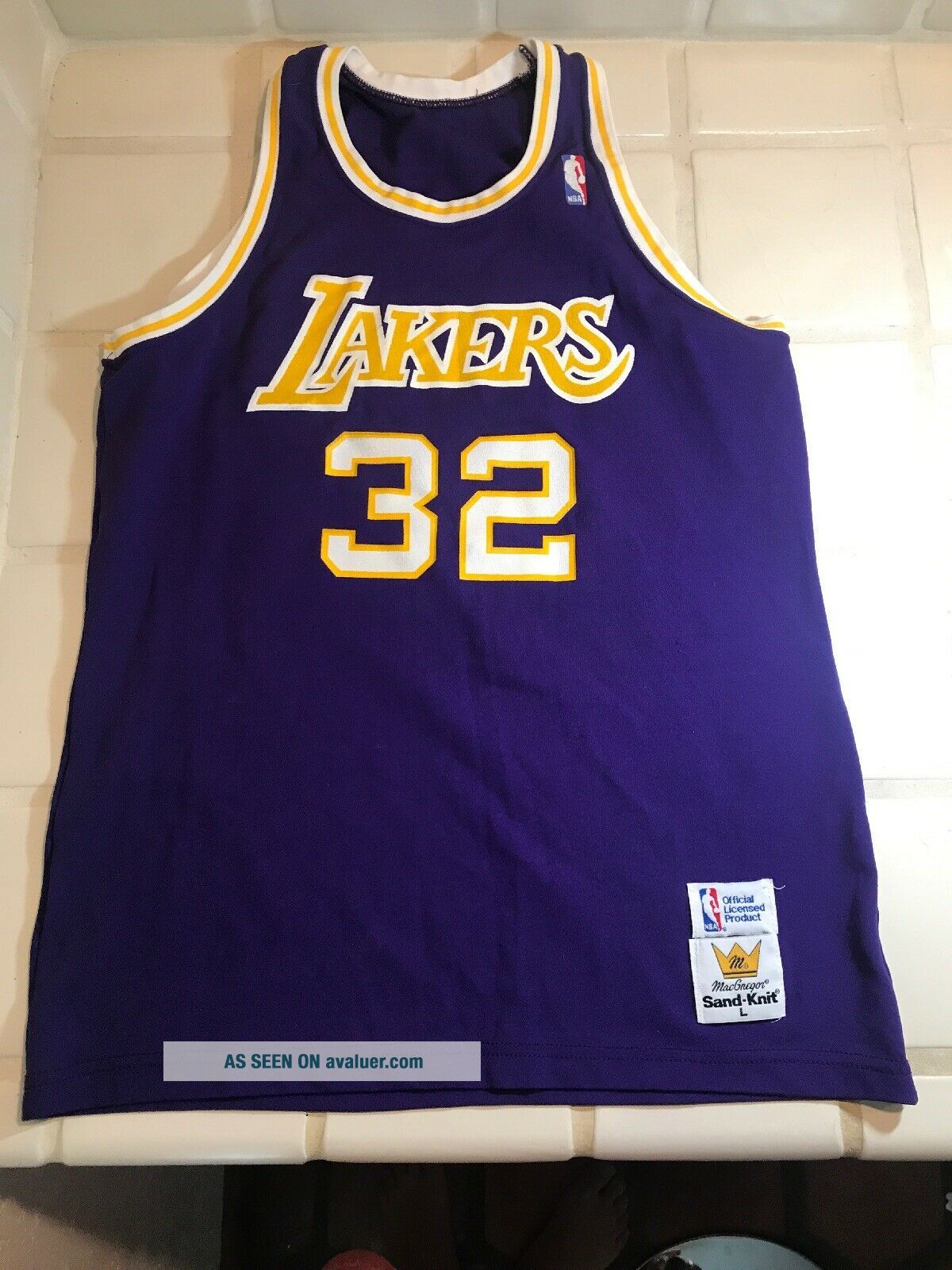 Rare Vintage 80s Sand Knit NBA Los Angeles Lakers Magic Johnson Jersey ...