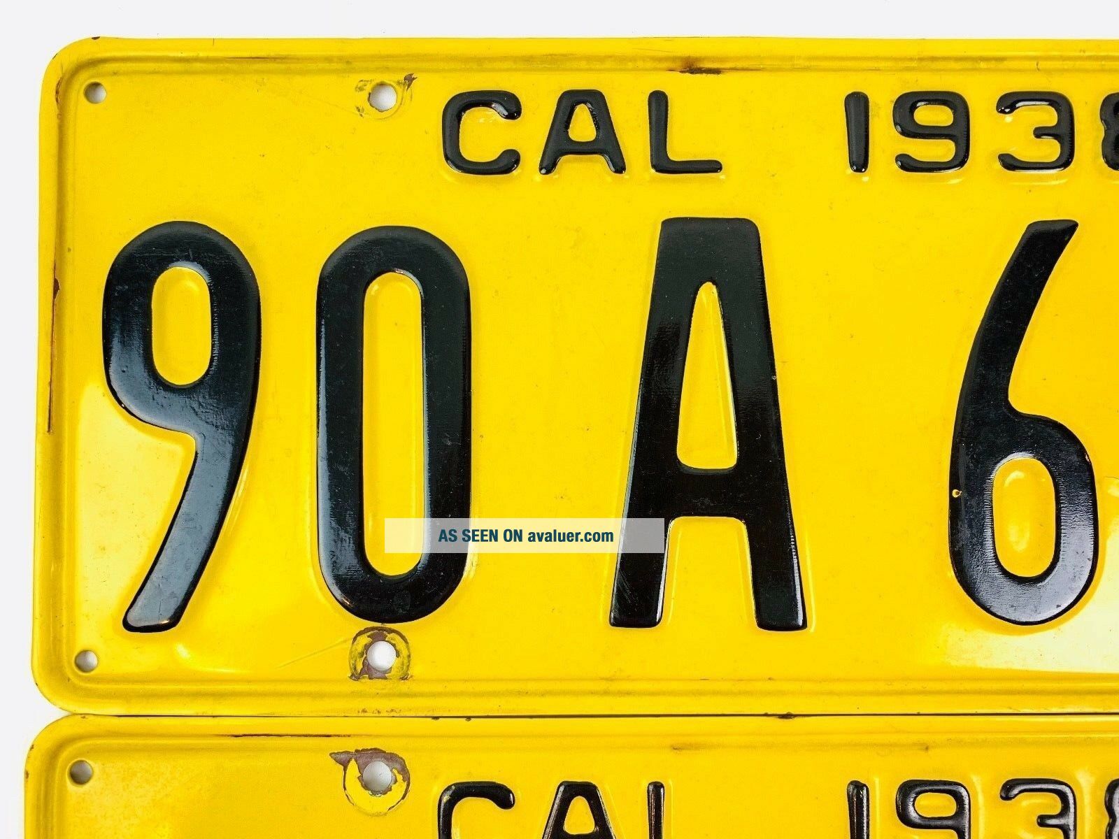 California 1938 Pair Old License Plate Garage Vintage Car Set Man Cave ...