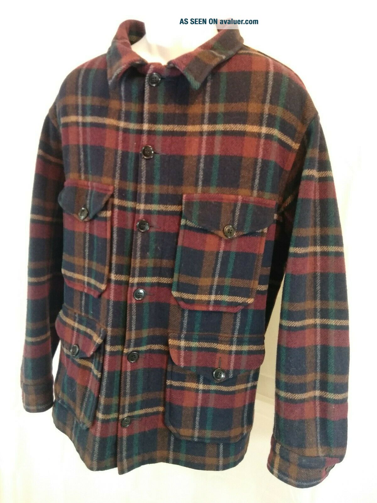 Vintage Pendleton Button Up Plaid Wool Jacket Mens 3X Regular Red Plaid ...