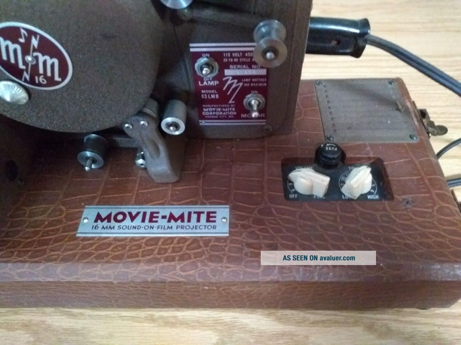 Vintage Movie Mite 63 LMB 16 MM Movie Projector Sound Silent Films ...