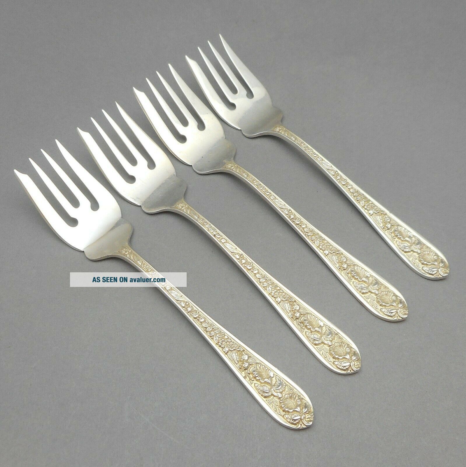 Set Of 4 Stieff Corsage Salad Forks Vintage Sterling Silver Estate ...