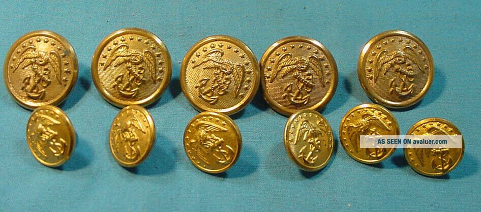 WWII US MARINE CORPS DRESS BLUES UNIFORM BUTTONS USMC | #822295